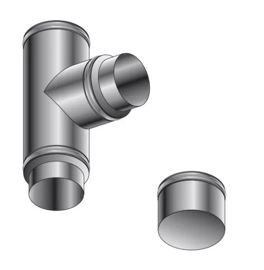 Stainless Steel 90 degree Tee with Cap
